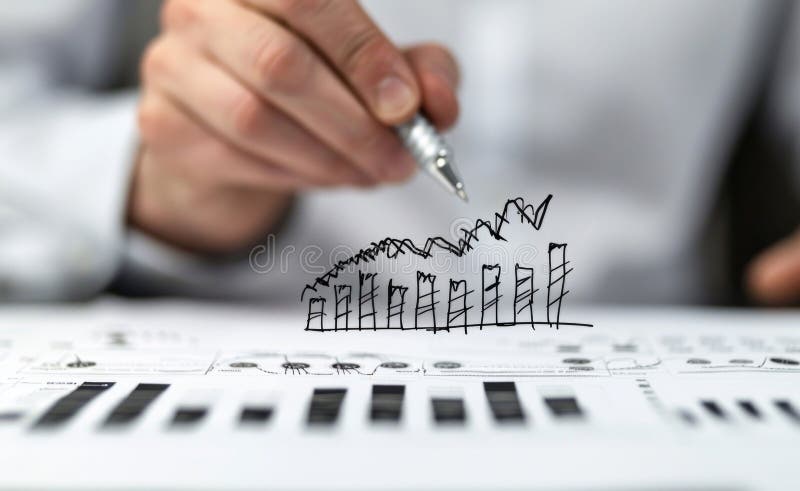 Businessman Analyzing Growth Chart on Digital Interface. Generative Ai ...