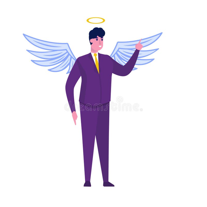Businessman in angel suit. stock vector. Illustration of angel - 279008683