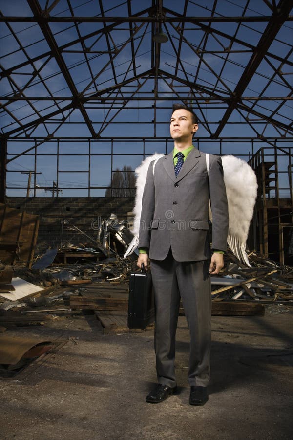Businessman with Angel Wings Stock Image - Image of industrial ...