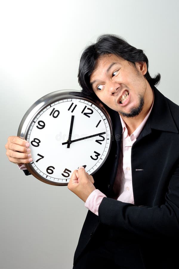 Businessman Angry the Clock Stock Photo - Image of asian, panic: 33519432