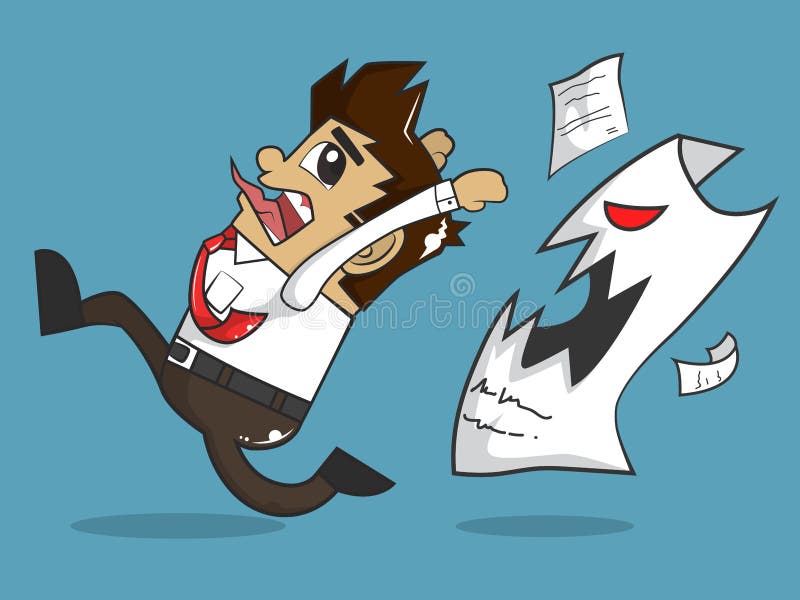 Businessman and Angry Paper Stock Vector - Illustration of panic ...