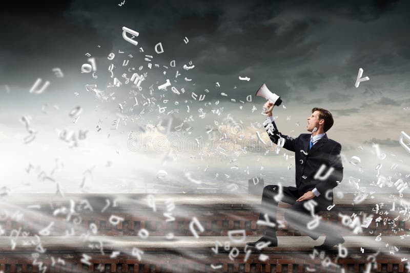 Businessman Announcing Something Stock Image - Image of communicate ...