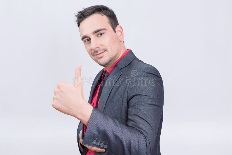 Businessman approving stock photo. Image of portrait - 66573818