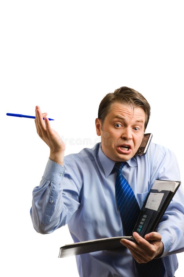 Fed up with phone calls stock photo. Image of boredom - 3553902