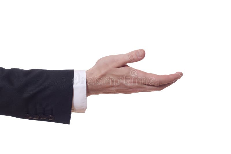Businessman Arm Extends His Hand Stock Image - Image of ready, commerce ...