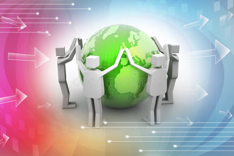 World teamwork stock illustration. Illustration of carbon - 17701326