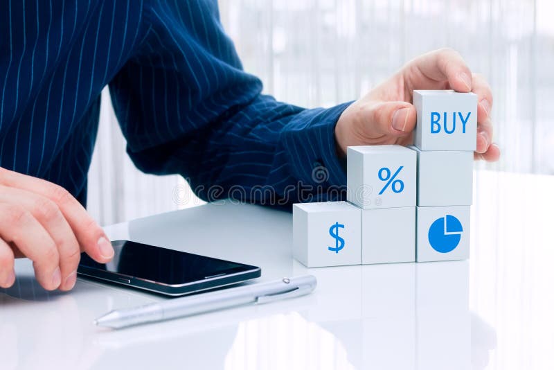 Businessman Arranging Small Blocks. Stock Image - Image of blocks ...