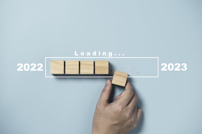 Businessman Array Wooden Cube Block with Virtual Loading Bar for Count ...