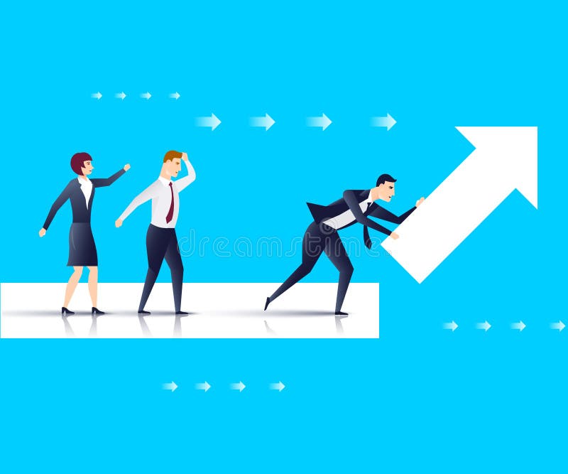 Businessman with Arrow Find Direction Business Concept Stock Vector ...