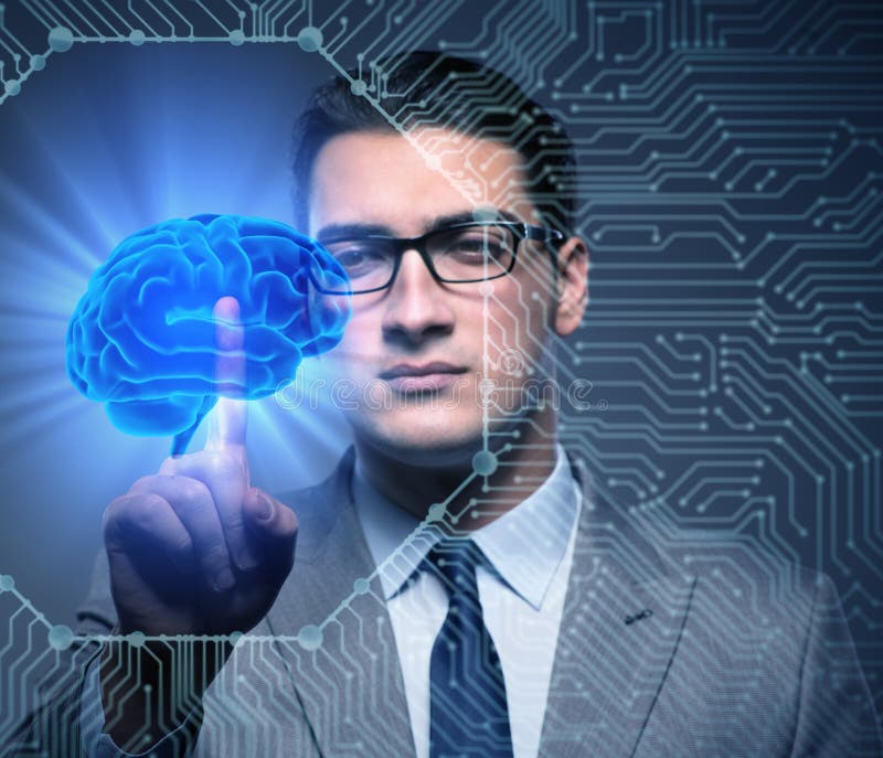 Businessman in Artificial Intelligence Concept Stock Photo - Image of ...