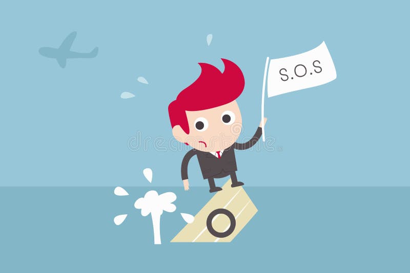 Businessman Asking for Help Stock Vector - Illustration of boat, help ...