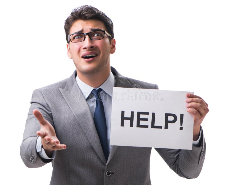 The Businessman Asking for Help with Sos Message on Boat Stock Photo ...