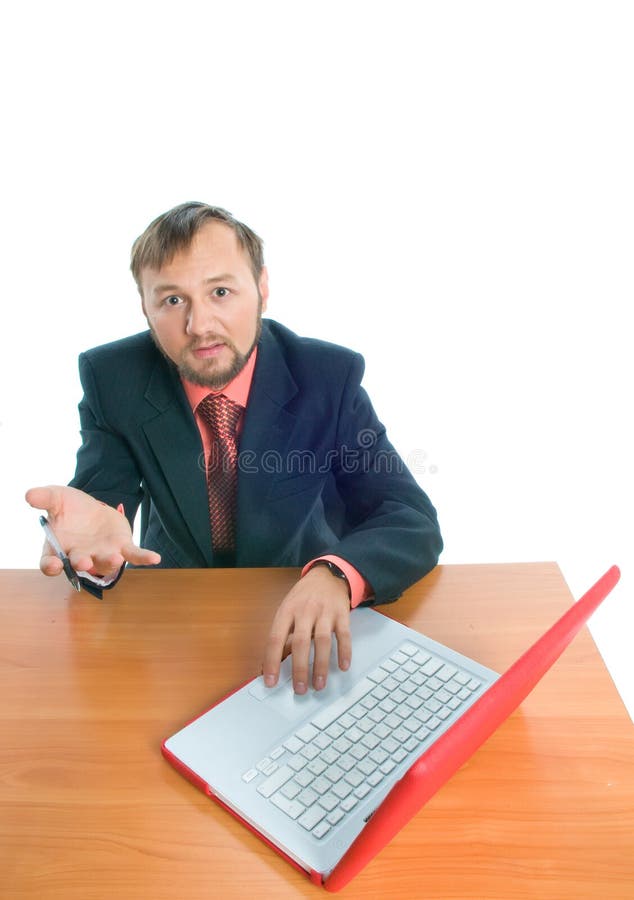 Business man in his office stock image. Image of work, young - 543495