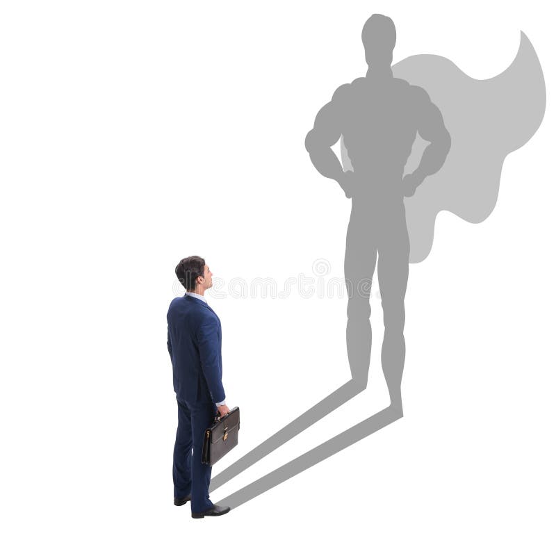The Businessman with Aspiration of Becoming Superhero Stock Image ...