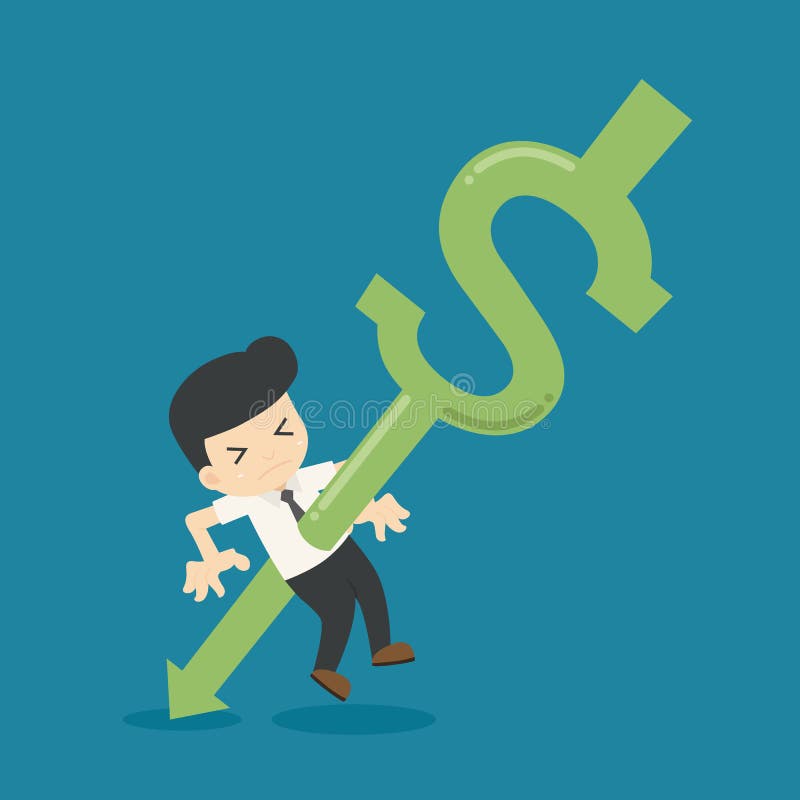 Businessman Attacked by Money Stock Vector - Illustration of loss ...