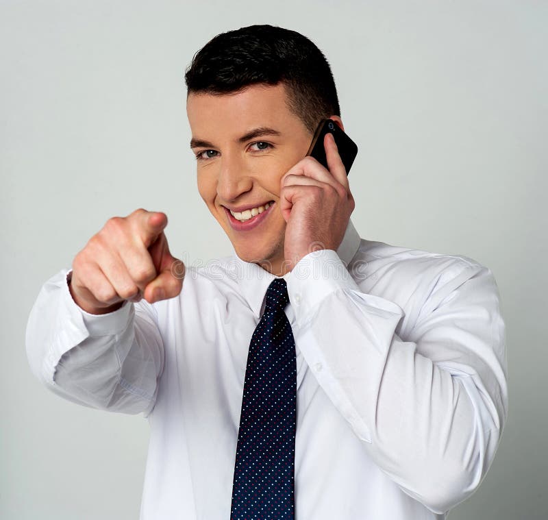 Businessman Attending an Important Call Stock Image - Image of ...
