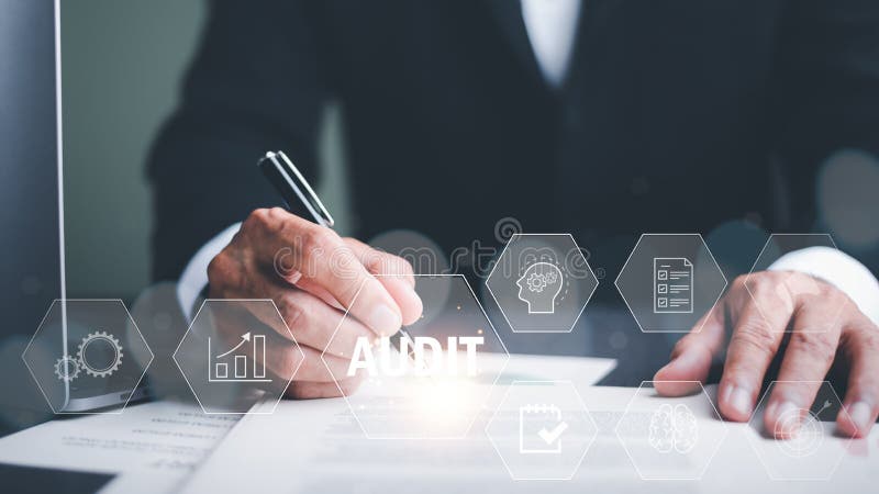 Businessman Audit Documents, Quality Assessment Management with a ...