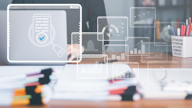 Businessman Audit Documents, Quality Assessment Management with a ...