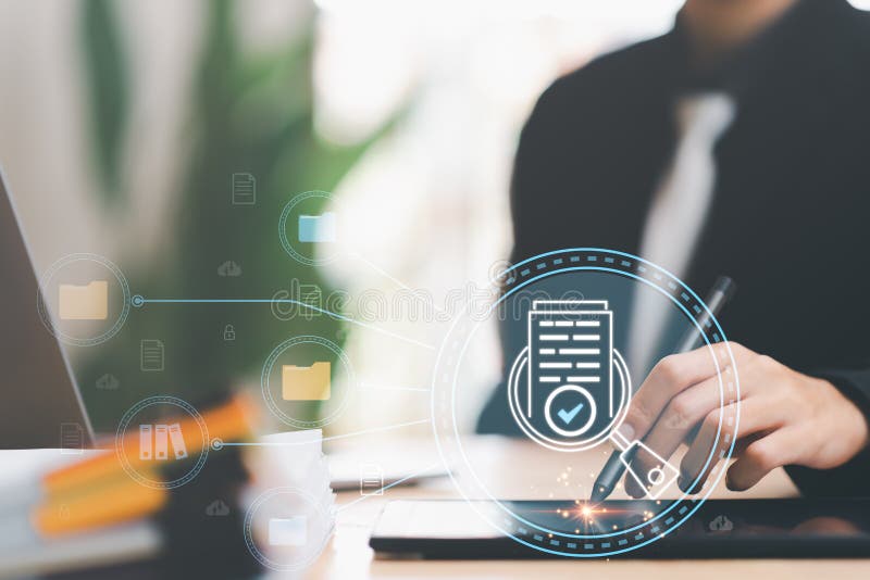 Businessman Audit Documents, Quality Assessment Management with a ...