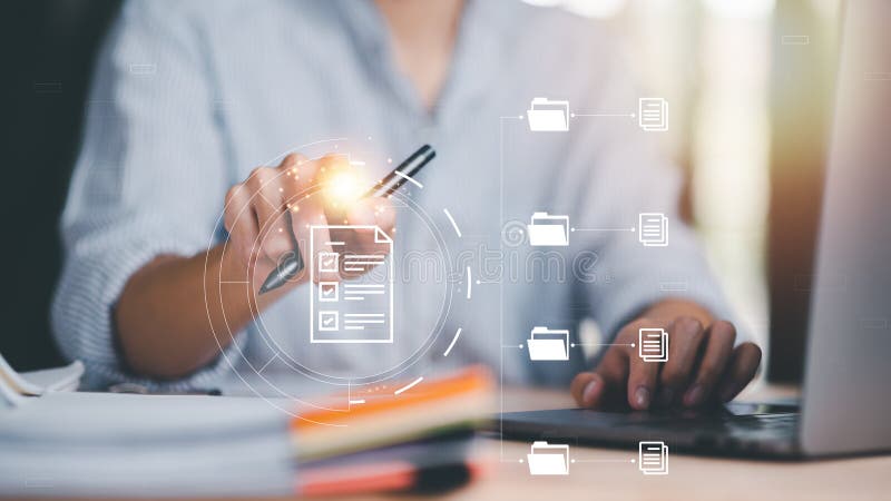 Businessman Audit Documents, Quality Assessment Management with a ...