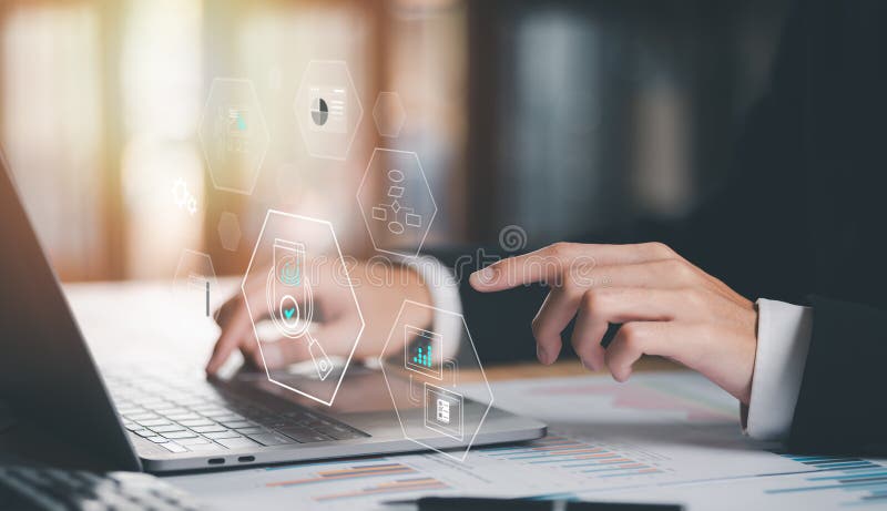 Businessman Audit Data with Smartphone, Quality Assessment Management ...