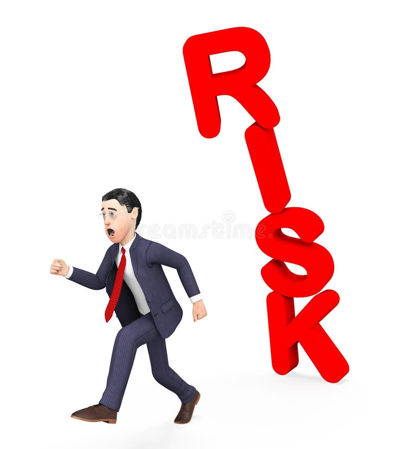Businessman Avoiding Risk Indicates Unsteady Danger and Problems Stock ...