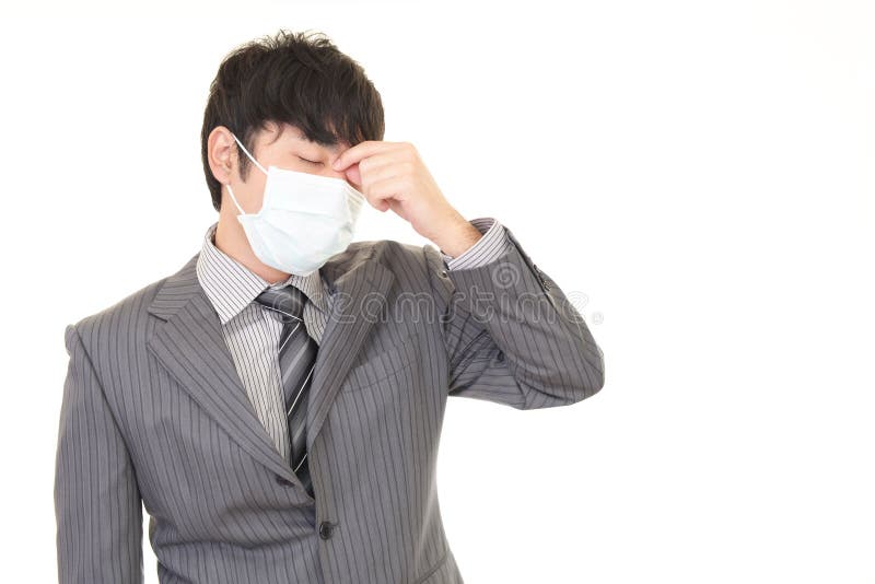 Businessman with a Bad Cold Stock Image - Image of japan, company ...