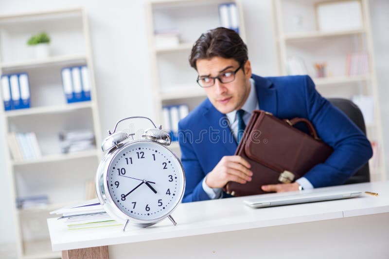 The Businessman in Bad Time Management Concept Stock Photo - Image of ...