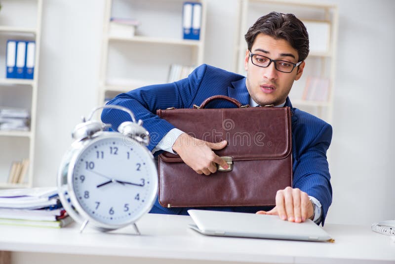 The Businessman in Bad Time Management Concept Stock Photo - Image of ...