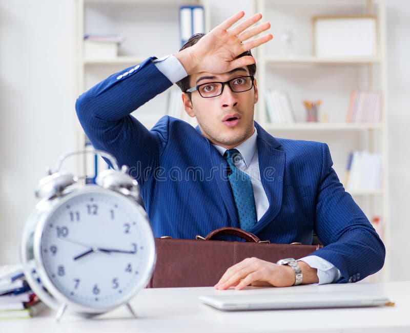 Businessman in Bad Time Management Concept Stock Image - Image of ...