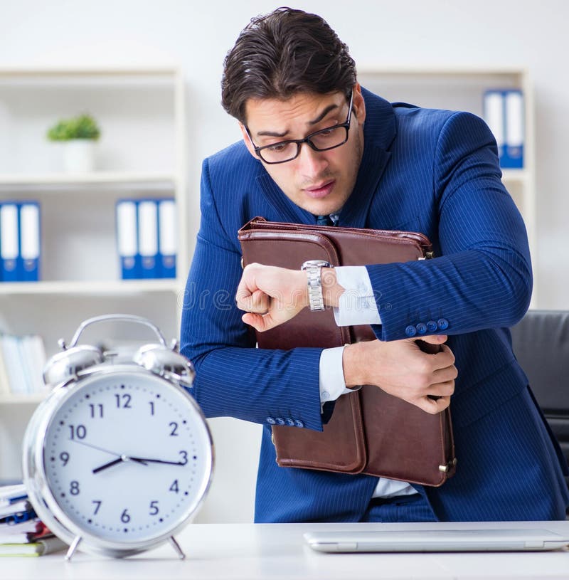 Businessman in Bad Time Management Concept Stock Photo - Image of delay ...