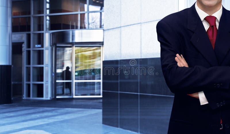 Businessman and Bank Office Building Stock Image - Image of banking ...