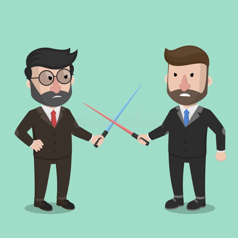 Businessman Battle Color Illustration Design Stock Vector ...