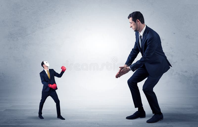 Businessman Begging for Small Masked Businessman Stock Photo - Image of ...