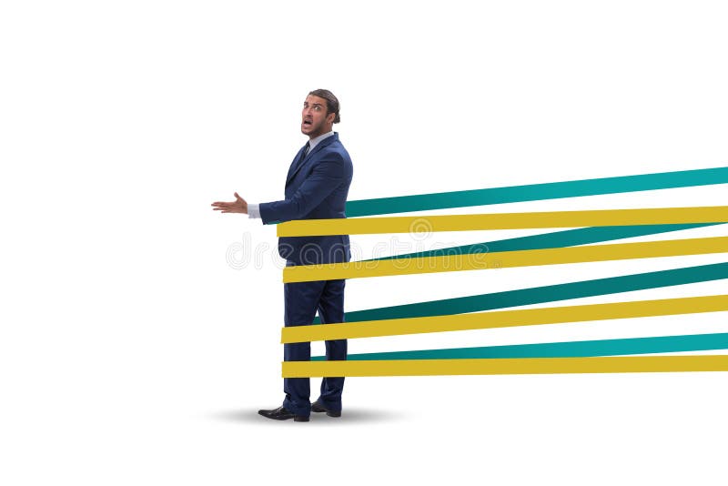 Businessman Being Harnessed and Restricted Stock Photo - Image of ...
