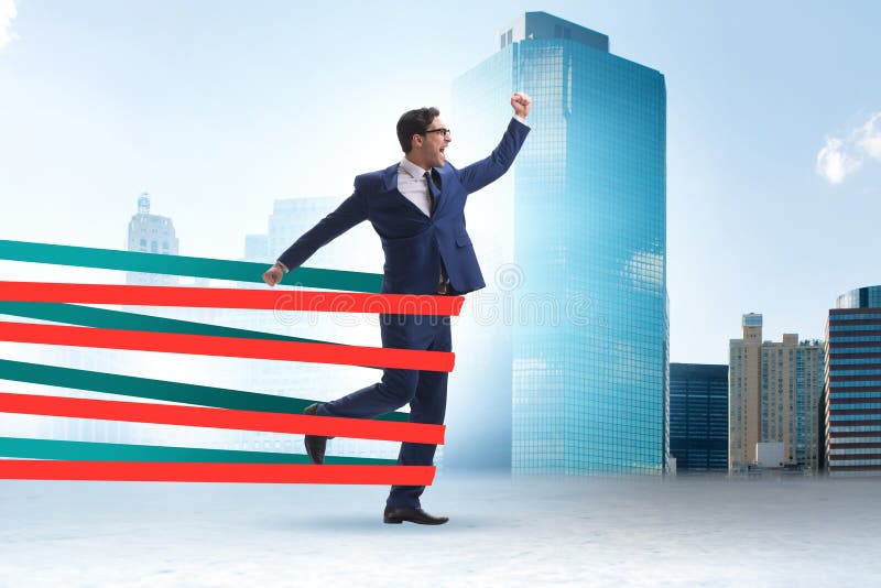 Businessman Being Harnessed and Restricted Stock Image - Image of ...