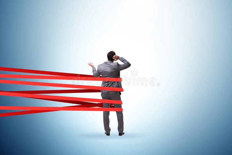 Businessman Being Harnessed and Restricted Stock Image - Image of ...