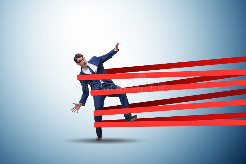 Businessman Being Harnessed and Restricted Stock Image - Image of ...
