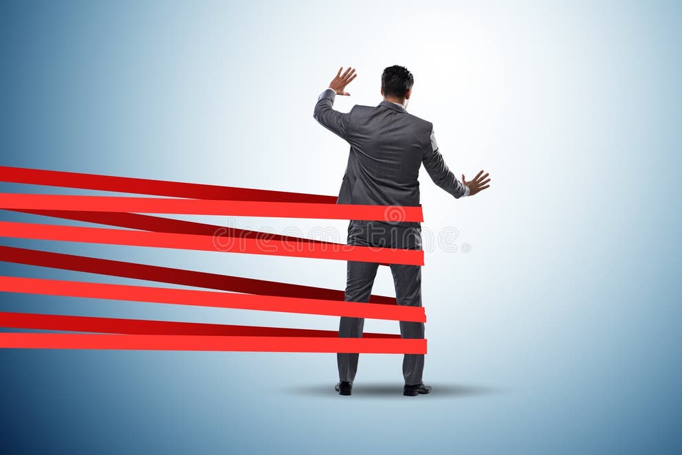 Businessman Being Harnessed and Restricted Stock Photo - Image of ...