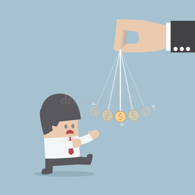 Businessman Being Hypnotized with a Dollar Coin Stock Vector ...