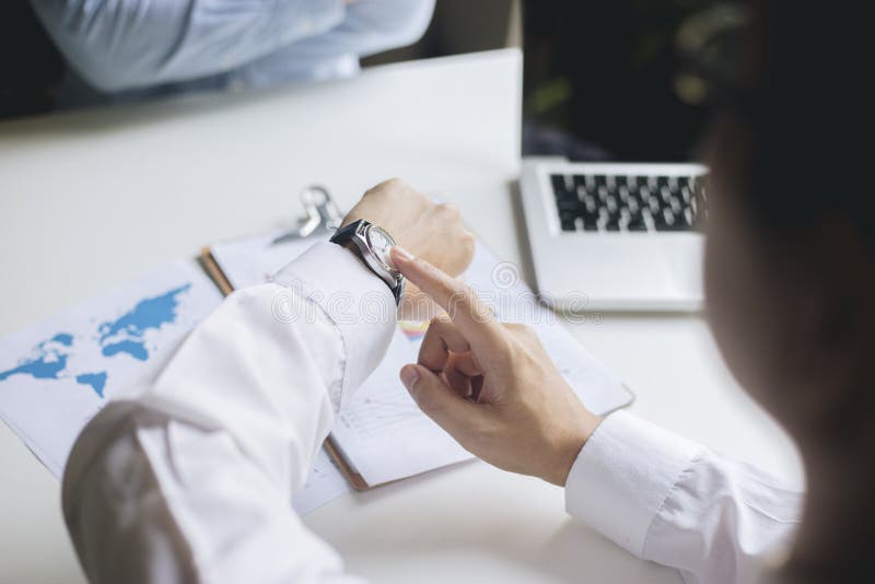 Businessman and Being Late at Work Stock Photo - Image of apology ...