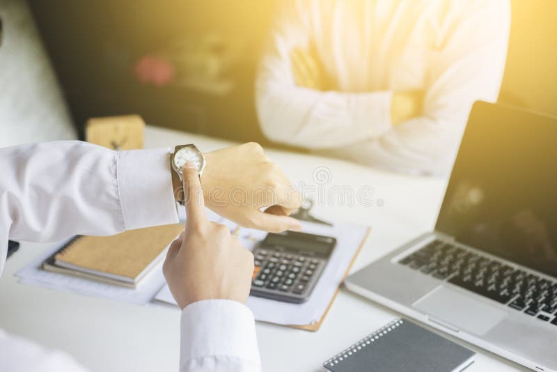 Businessman and Being Late at Work Stock Photo - Image of punctual ...