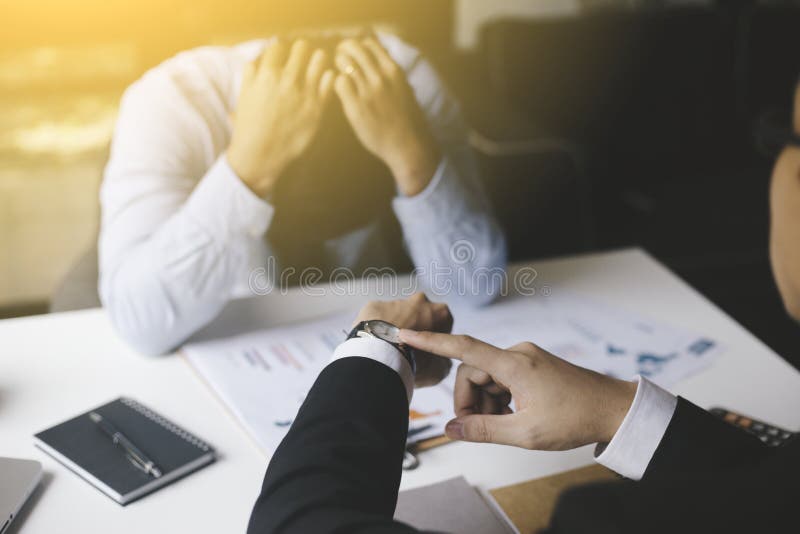 Businessman and Being Late at Work Stock Image - Image of boss, fired ...