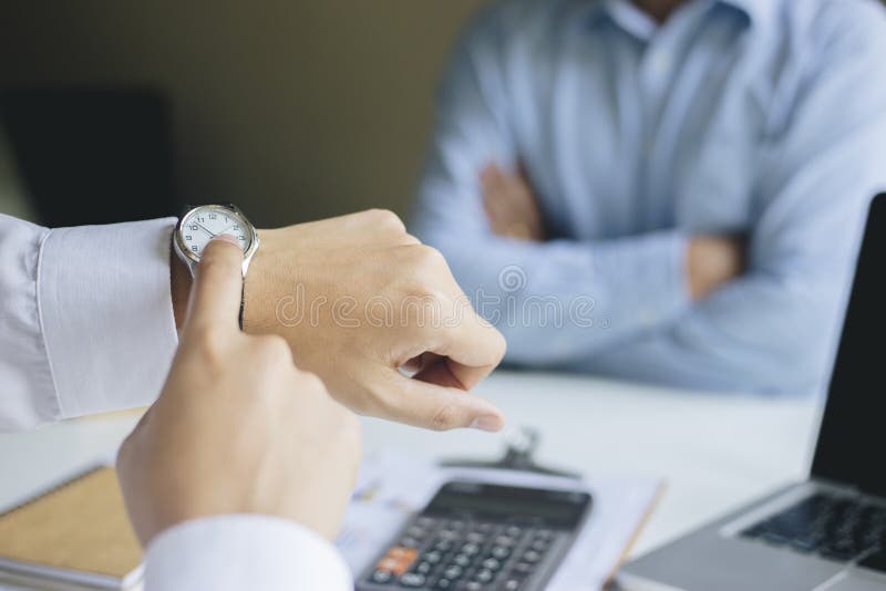 Businessman and Being Late at Work Stock Photo - Image of dissatisfied ...