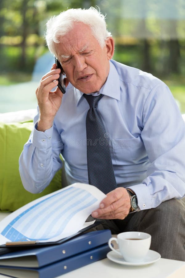 Businessman Being on the Phone Stock Image - Image of grey, occupation ...