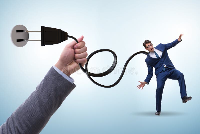 Businessman Being Powered by Electric Power Stock Photo - Image of ...