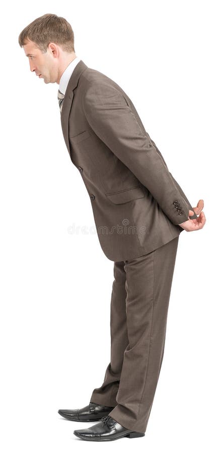 Businessman Bending and Looking Up Stock Photo - Image of smart ...