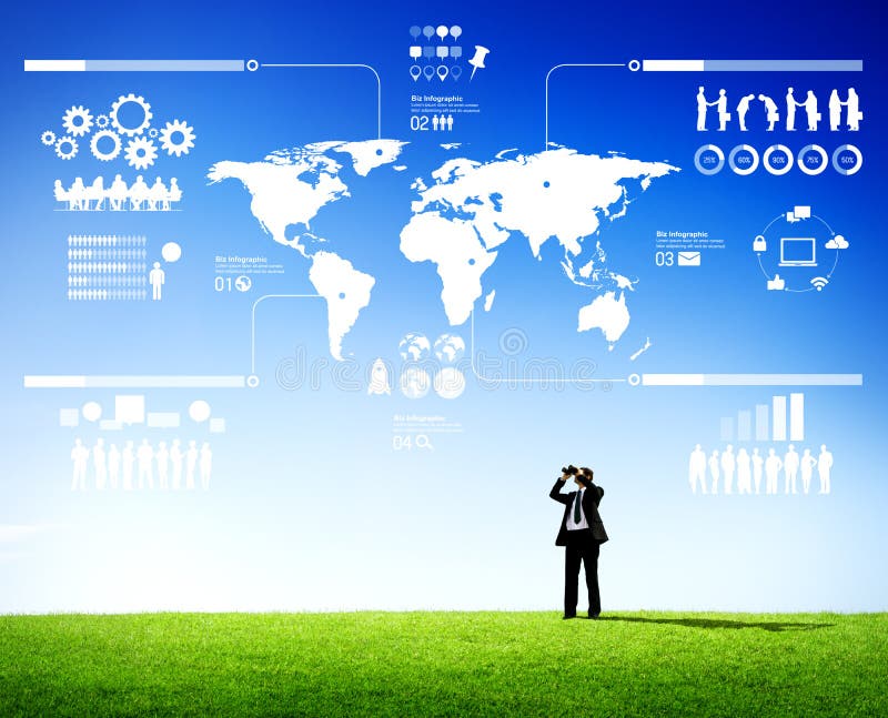 Businessman with Binoculars Looking Forward Stock Image - Image of ...