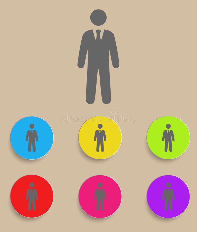 Businessman Black Web Icon with Color Variations, Stock Vector ...