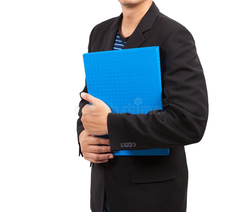 Blue File Folders in a Row on the Office Shelf Stock Photo - Image of ...